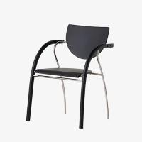 China Black Wood Stackable Banquet Chair Stainless Steel Legs 550x470x810mm for sale
