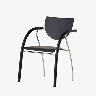 China Black Wood Stackable Banquet Chair Stainless Steel Legs 550x470x810mm for sale