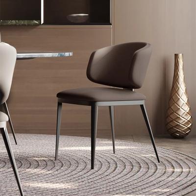 China Gun Black Stainless Steel Dining Chair 520x460x800mm Leather Upholstery Banquet Chair for Hotels for sale
