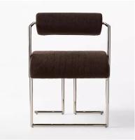 China Stainless Steel Upholstered Dining Armchair 600x500x725mm Fabric Banquet Chair for sale