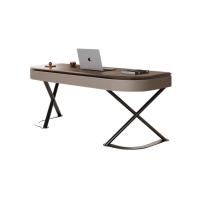 China Antique Oak Writing Table 1800x700x750mm Rectangle Desk with Stainless Steel Leg for sale