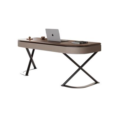 China Antique Oak Writing Table 1800x700x750mm Rectangle Desk with Stainless Steel Leg for sale