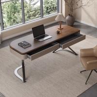 China Antique Oak Writing Table 1800x700x750mm Rectangle Desk with Stainless Steel Leg for sale