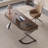 China Antique Oak Writing Table 1800x700x750mm Rectangle Desk with Stainless Steel Leg for sale