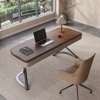 China Antique Oak Writing Table 1800x700x750mm Rectangle Desk with Stainless Steel Leg for sale