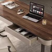 China Customized Wood And Metal Writing Desk With Lacquer Finish Solid Study Table for sale