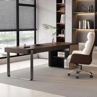 China Rectangle Oak Writing Desk 1800x700x750mm Stainless Steel Leg Study Table for sale
