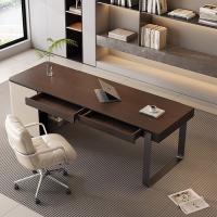 China Rectangle Oak Writing Desk 1800x700x750mm Stainless Steel Leg Study Table for sale