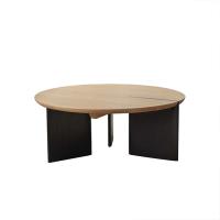 China Natural Oak Round Coffee Table 900mm Diameter Solid Wood Center Table for Living Room for sale