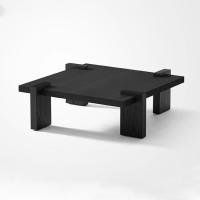 China Natural Oak Square Coffee Table 1020x900x320mm Solid Wood Metal Legs for sale