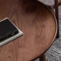 China Oak Veneer Round Coffee Table Set Natural Wood Top Solid Legs 800mm 400mm Living Room Hotel for sale