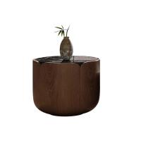 China Oak Central Round Coffee Table Marble Top Coffee Table With Solid Wood Legs for sale