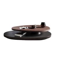 China Oak Dark Wood Oval Coffee Table with Storage 1300x800x320mm for Living Room Hotel for sale