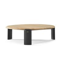 China Oak Veneer Round Coffee Table Natural Wood Top Dia1100mm Living Room Furniture for sale