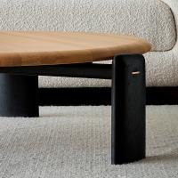 China Oak Veneer Round Coffee Table Natural Wood Top Dia1100mm Living Room Furniture for sale