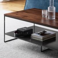 China Rectangle Iron Central Coffee Table Grey Metal Oak Top Coffee Table for sale