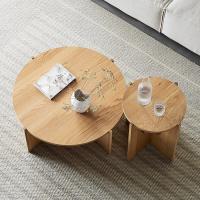 China Central Round Coffee Table Set Natural Wood Top Coffee Table for sale