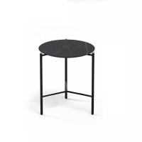 China Round Oak Coffee Table with Iron Legs 700mm Diameter Hotel Furniture for sale