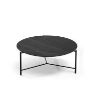 China Round Oak Coffee Table with Iron Legs 700mm Diameter Hotel Furniture for sale