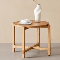 China Oak Solid Wood Coffee Table Matt Finish Small Round Coffee Table for sale