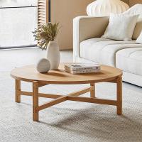 China Oak Solid Wood Coffee Table Matt Finish Small Round Coffee Table for sale