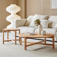 China Oak Solid Wood Coffee Table Matt Finish Small Round Coffee Table for sale