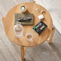 China Oak Solid Wood Coffee Table Matt Finish Small Round Coffee Table for sale