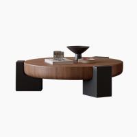 China Natural Oak Round Coffee Table with Storage Customizable Dia900x300mm for sale