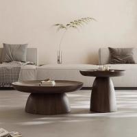 China Veneer Walnut Coffee Table Natural Wood Round Coffee Table for sale