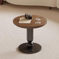China Oak Wood Top Round Coffee Table 800mm Diameter Matt Finish Natural Wood for sale