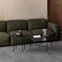 China Iron Finish Central Coffee Table Black Satin Oak Top Coffee Table for sale