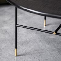 China Iron Finish Central Coffee Table Black Satin Oak Top Coffee Table for sale