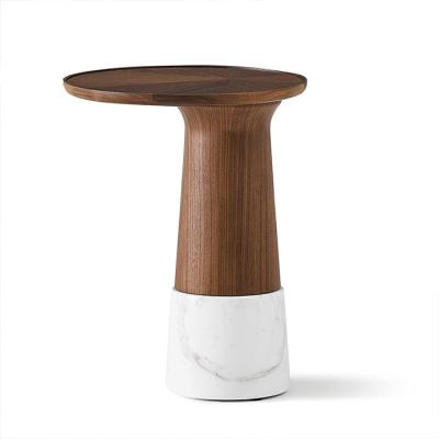 China Oak Veneer Round End Table Natural Wood Top Solid Wood Legs Side Table Dia 400mm Height 540mm for sale