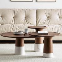 China Oak Veneer Round End Table Natural Wood Top Solid Wood Legs Side Table Dia 400mm Height 540mm for sale