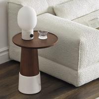 China Oak Veneer Round End Table Natural Wood Top Solid Wood Legs Side Table Dia 400mm Height 540mm for sale