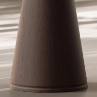 China Oak Veneer Round End Table 400mm Black Glass Top Solid Wood Legs Small Side Table for sale