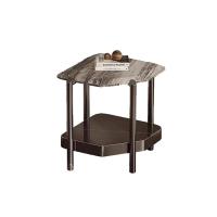 China Gun Black Stainless Steel Marble Side Table 350x380x430mm Hotel End Table for sale