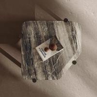 China Gun Black Stainless Steel Marble Side Table 350x380x430mm Hotel End Table for sale