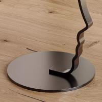 China Customized Glass Top End Table Dia500mm Stainless Steel Side Table Gun Black for sale
