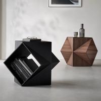 China Matt Finish Round End Table Natural Oak Veneer Side Table for sale