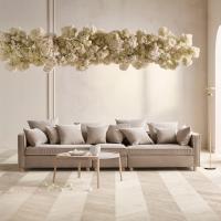 China Round Coffee Table Set Table Natural Oak Veneer Travertine Top Coffee Table for sale