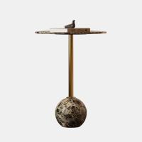 China Black Marble Top Side Table Stainless Steel End Table With Metal Base for sale