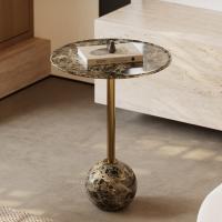 China Black Marble Top Side Table Stainless Steel End Table With Metal Base for sale