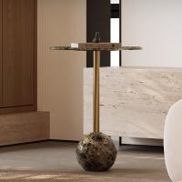 China Black Marble Top Side Table Stainless Steel End Table With Metal Base for sale