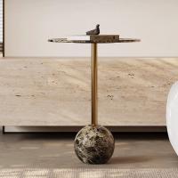 China Black Marble Top Side Table Stainless Steel End Table With Metal Base for sale