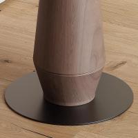 China Oak Metal Marble Side Table 500mm Round Stainless Steel End Table Brushed Gun Black for sale