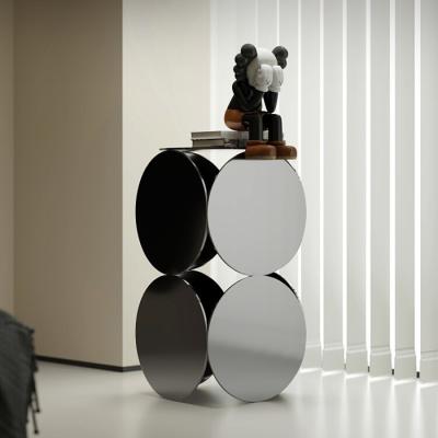 China Bright Stainless Side Table Black Finish Metal Accent Table for sale
