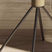 China Stainless Steel Side Table Brushed Gun Black Ceramic Top 350mm Dia 550mm Height for sale