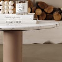China Rose Gold Stainless Steel End Table Marble Top Ss Side Table Small for sale