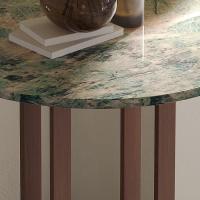 China Matt Rose Gold Metal and Marble Side Table 500mm for Hotel Living Room for sale